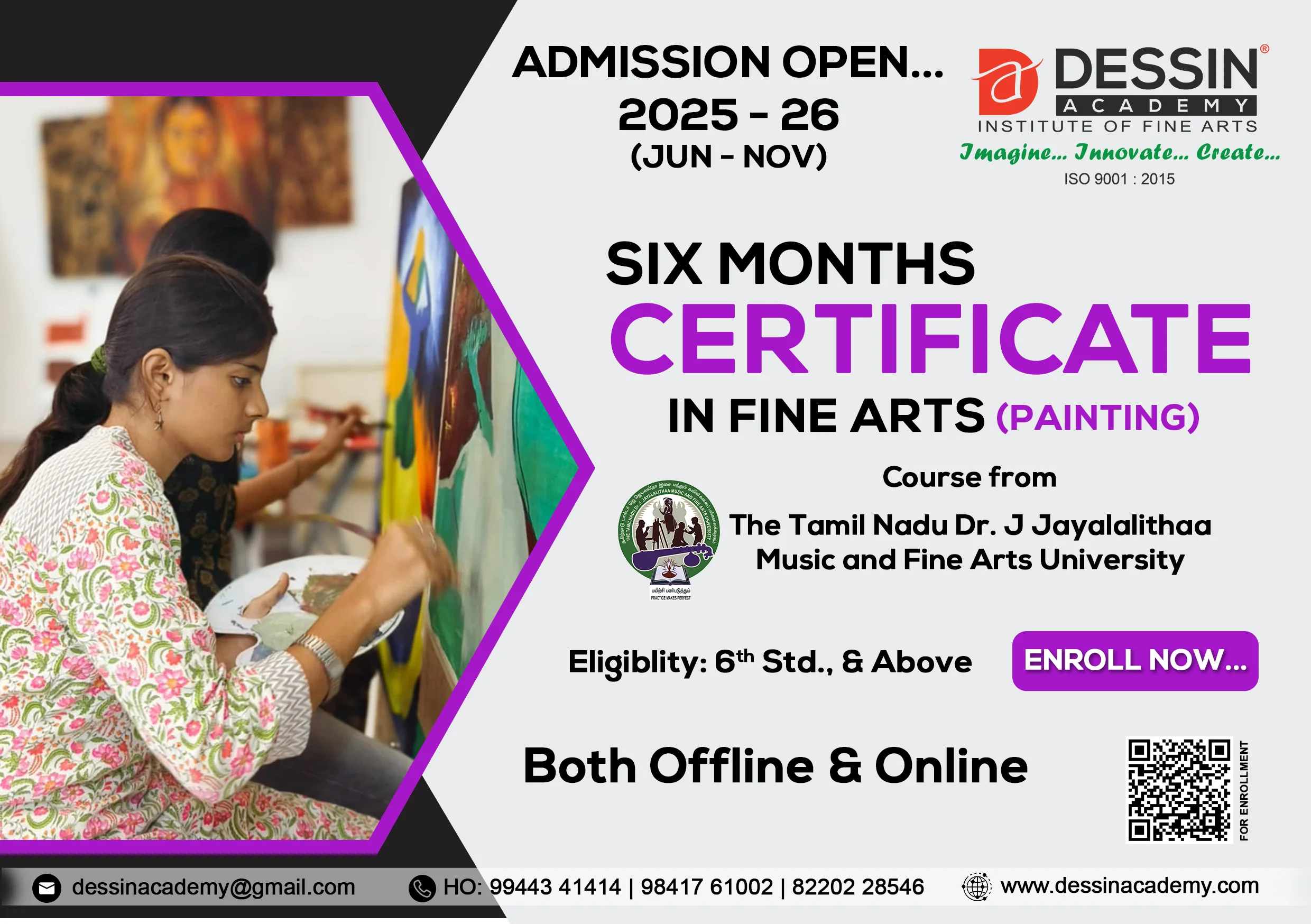 Certificate Course in Fine Arts - Painting - Offline, Online, Part-Time, weekend, Admission open ...