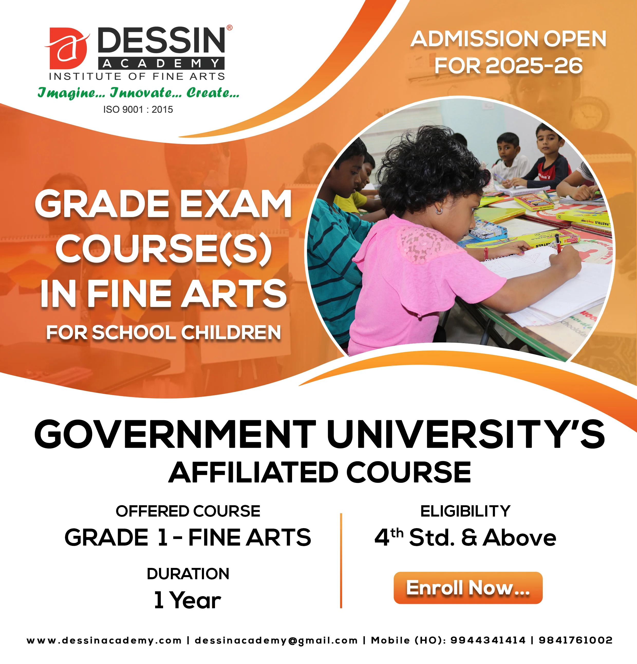 Grade Examinations in Fine Arts - Offline, Online, Part-Time, weekend, Admission open for the ...